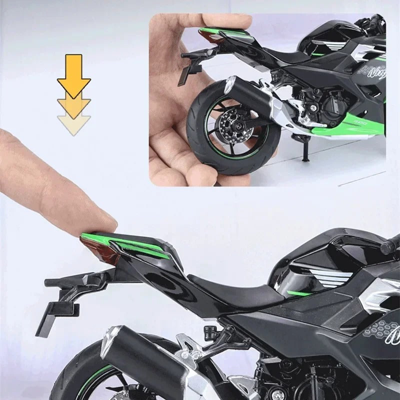 1:12 Kawasaki Ninja 400 Alloy Model with Sound & Light – FunCarScale